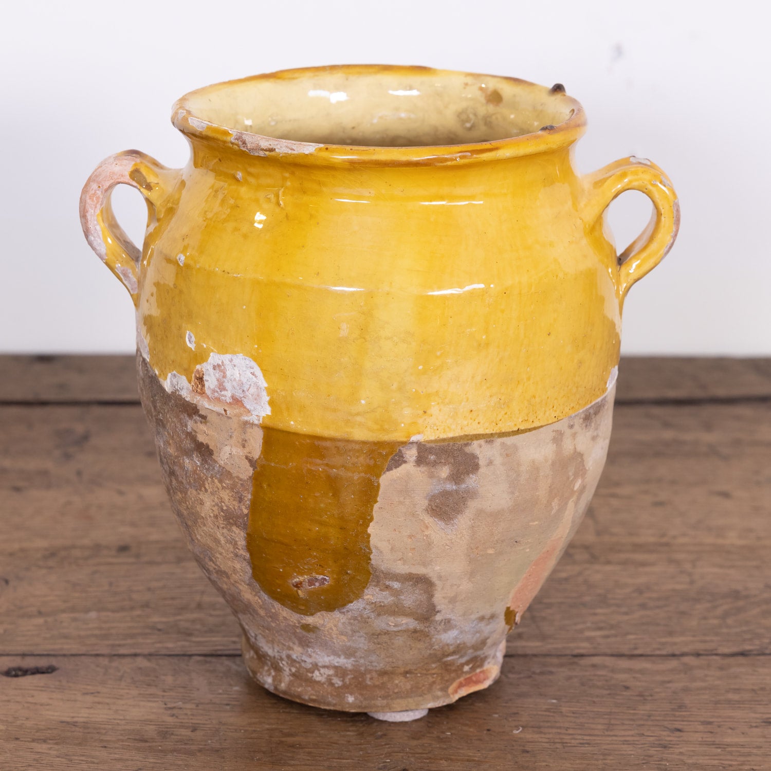 19th Century Antique French Pot de Confit or Confit Pot with Yellow Gl ...