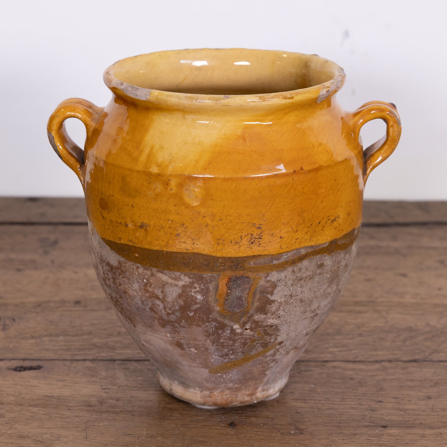 19th Century Antique French Pot de Confit or Confit Pot with Yellow Oc ...